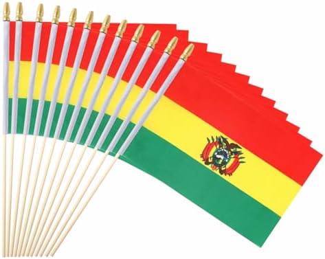 Amazon.com: 25 Pack Hand Held Small Mini Flag Bolivia Bolivian Flag ...