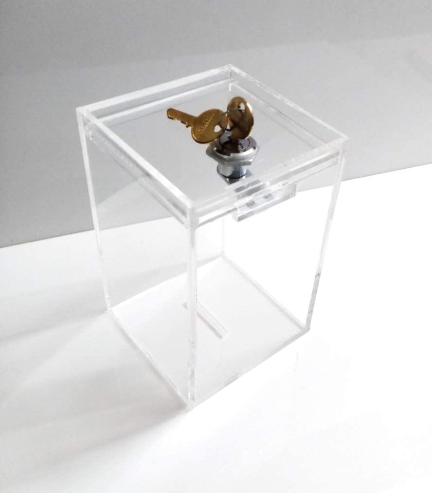 Smiley Fox Medium Acrylic Donation Box - Ballot Box - Ticket Box - Vote ...