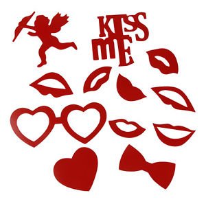 Buy KISS ME Lips Angle Party Prom Photo Booth Props on Sticks Set of ...