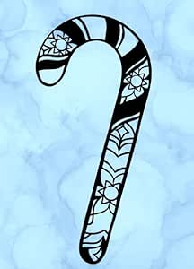 Amazon.com - Candy Cane Zentangle Vinyl Sticker Multiple Size Decal ...