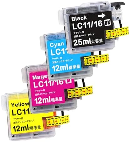 Amazon.co.jp: ブラザー(Brother)用 LC11 LC16 互換インクカートリッジ 4色パック LC11/16(BK/C/M ...