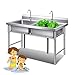 Amazon.com: Double Bowl Sinks,Outdoor Utility Sink,Stainless Steel ...