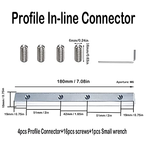 Pack of 4 profile connectors, construction profiles inner connectors ...