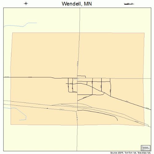 Large Street & Road Map of Wendell, Minnesota MN - Printed poster size ...