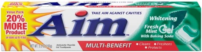 Amazon.com : Aim Toothpaste Gel Whitening Toothpaste With Baking Soda ...