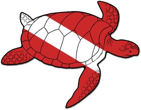 Amazon.com: Sea Turtle Shaped Scuba Diving Flag Sticker (diving decal ...