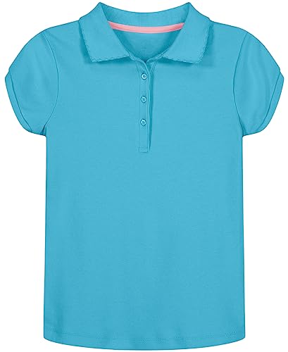 Nautica Girls' School Uniform Short Sleeve Polo Shirt, Button Closure ...