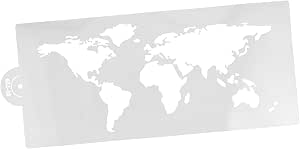 Amazon.com: VINTORKY Chic Cake Mold World Map Fondant Stencils World ...