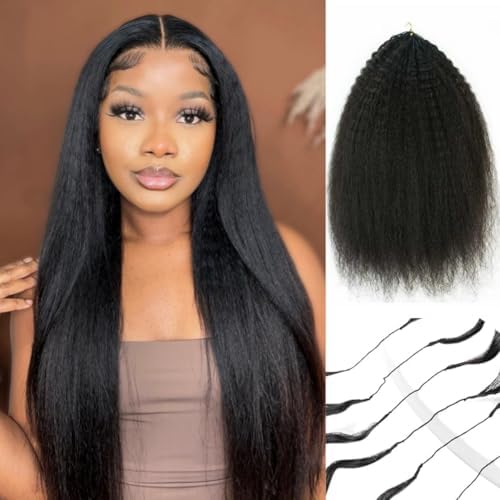 Amazon.com : Kinky Straight Feather Crochet Hair Extensions Pre Looped Crochet Human Hair Curly ...