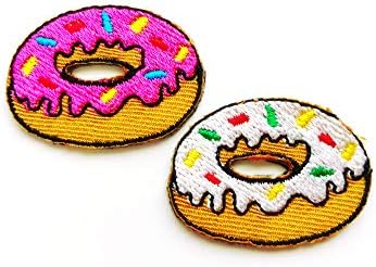 Amazon.com: PatchClub Pink Donut Patch, 3 inches - Iron On/Sew On Cute ...
