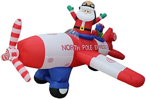 Amazon.com: 6 Foot Long Animated Christmas Inflatable Santa Claus and ...