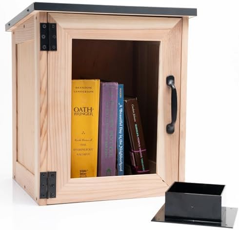 Amazon.com: Exttlliy Outdoor Library Book Box Storage Small Wood ...