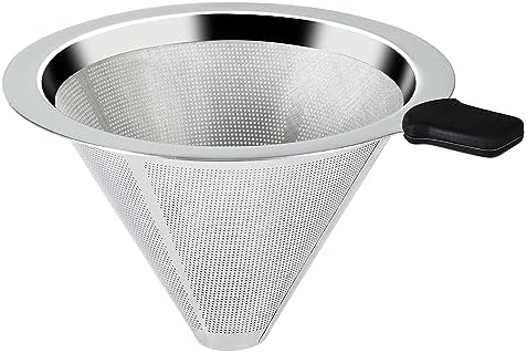 Amazon.com: Small Size Pour Over Coffee Filter Dripper, Stainless Steel ...