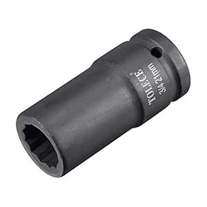 uxcell 3/4-Inch Drive 21mm 12-Point Deep Impact Socket, CR-MO Steel 78mm Length, Metric Sizes ...