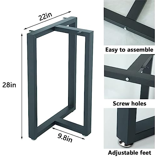 Snapklik.com : Metal Table Legs 28 Inch Tall 2-piece, Modern Iron Desk ...