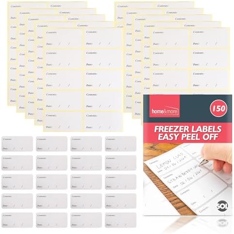 SOL 150pk Freezer Labels - Easy Peel Off Removable Stickers for Food ...