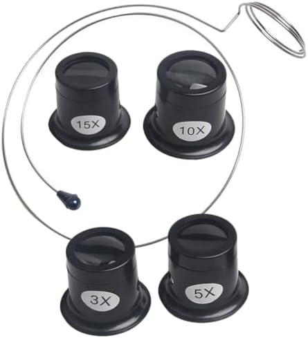 Amazon.com: Healvian 4 Pcs Jewelers,Glass Eye Loop Magnifier,Portable ...