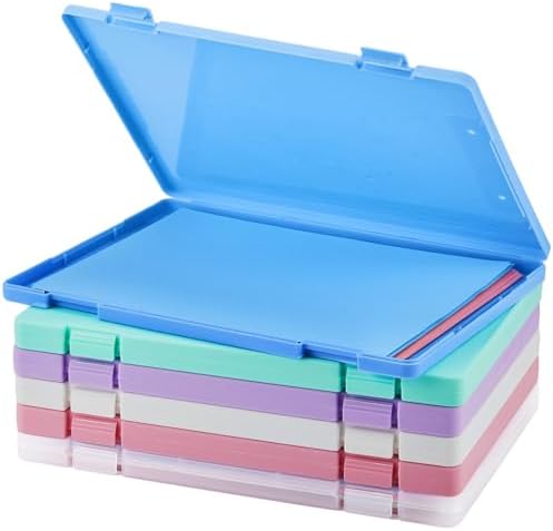 Amazon.com: Zhanmai 6 Pcs A4 File Boxes Portable Project Case Plastic ...