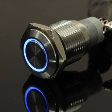 12V 16mm Angel Eye Metal illuminated LED Push Button Switch Car Dash ...