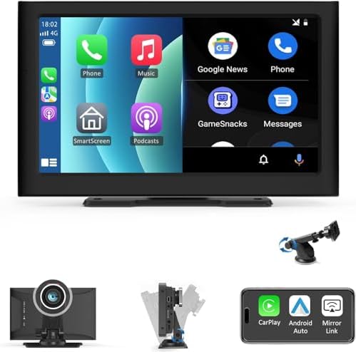 Carplay Screen for Car Wireless CarPlay and Android Auto Screen, 7" HD ...