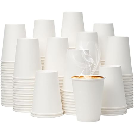 Amazon.com: METAPRINT 12 oz Disposable Paper Coffee Cups [300 Pack ...