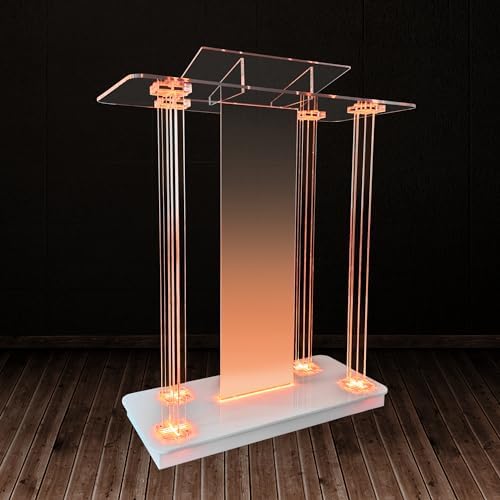 Amazon.com : Mecpramy Church Pulpit with Wheels,Church Podium with Led ...
