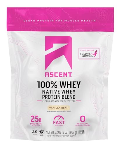 Ascent 100% Whey Protein Powder - Post Workout Whey Protein Isolate ...