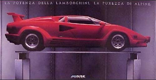 Lamborghini Countach Original Red Alpine Rack Car Posters | Desertcart ...