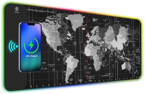 Amazon.com: 3-1 Wireless Charging Mouse Pad 15W, Japanese Sea Wave Desk ...