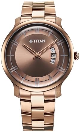 Buy Titan Clasique Slim Quartz Analog with Date Coffee Brown Dial ...