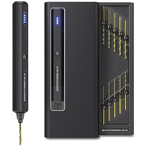 ARROWMAX 4-Speed Electric Mini Drill Pen with Hedgehog Benchtop Press