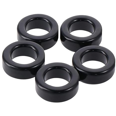 PriEnt Ferrite Toroid Core Rings, 5PCS Set, Black Durable T50x30x20mm ...