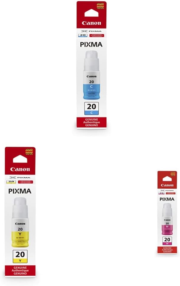 Amazon.com: Canon Genuine GI-20 Cyan Ink Bottle & GI-20 Yellow Ink ...