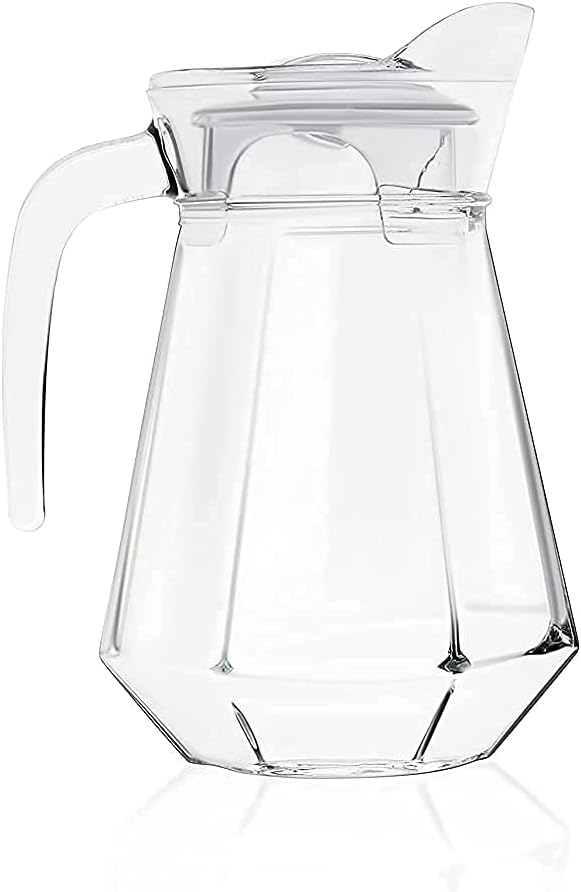 Buy COOZICO Glass Water Jug with Lid Glass Pitcher Hot Water Jug Milk ...