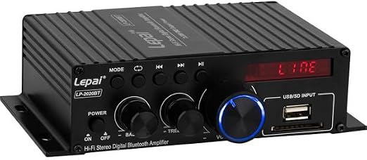 Amazon.com: Lepai LP-2020BT Bluetooth Hi-Fi Audio Mini Class D Stereo ...