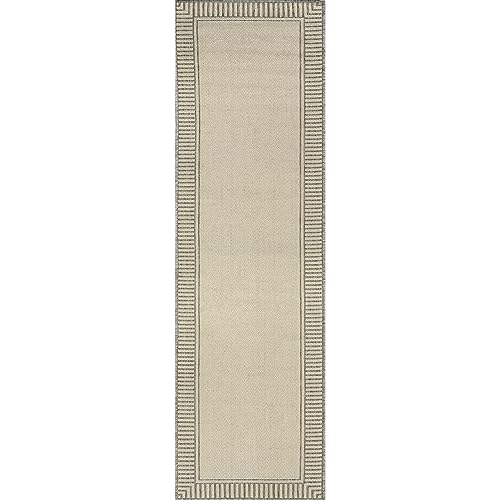 Snapklik.com : nuLOOM Asha Simple Border Indoor/Outdoor Runner Rug