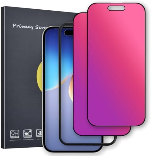 Amazon.com: Laooteyy 2 Pcs Dazzling Gradient Colorful Anti-Spy Tempered ...