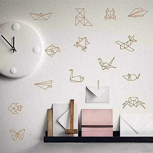 Buy Gadgets Wrap Origami Wall Decals Paper Folding Decals Wall Stickers ...