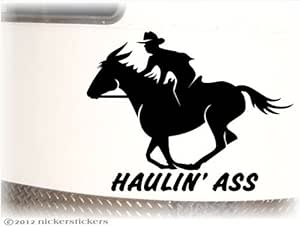 Amazon.com - Haulin' Ass ~ Galloping Mule Trailer Window Decal Sticker ...
