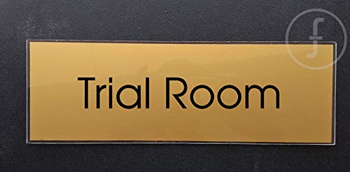 fingerz Trial Room Gold Black Laminated Acrylic Glass Hanging Sign ...