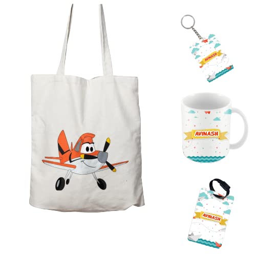 Paper Planed & Boat Tote Bag Gift Hamper - Personalize with Name ...