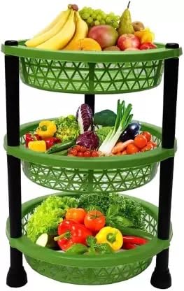 REGOLITH ENTERPRISES Plastic Vegetable Trolley Rack for Fruits ...