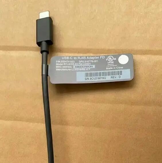 For HP USB-C To RJ45 Network Ethernet Adapter, RTL8153-03 855474-001 ...