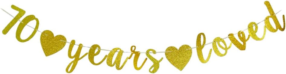 Amazon.com: 70 Years Loved Banner, Happy 70th Birthday Party ...