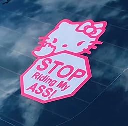 Amazon.com - Hello Kitty, Stop Riding,Pink, Vinyl Decal,Sticker for ...