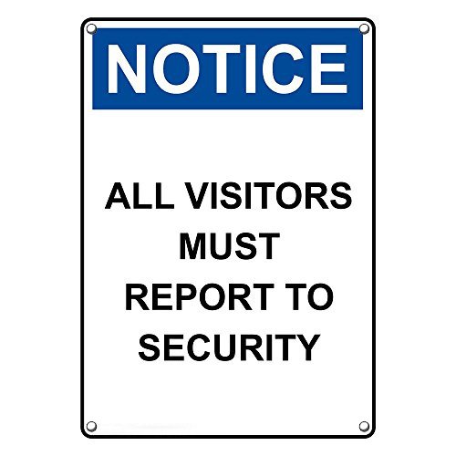 Amazon.com: Weatherproof Plastic Vertical OSHA Notice All Visitors Must ...