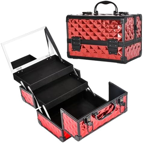 Amazon.com : Joligrace Makeup Train Case Cosmetic Organizer Box ...