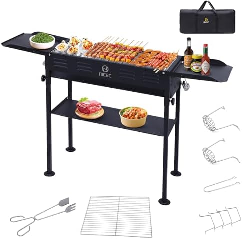 Amazon.com: Nice C Portable Charcoal Grill, Folding Camping Grills, BBQ Grill for Hibachi ...