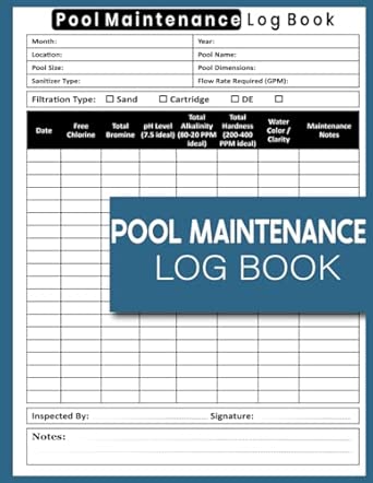 pool maintenance log book: Daily Pool Maintenance Checklist | Tracking ...