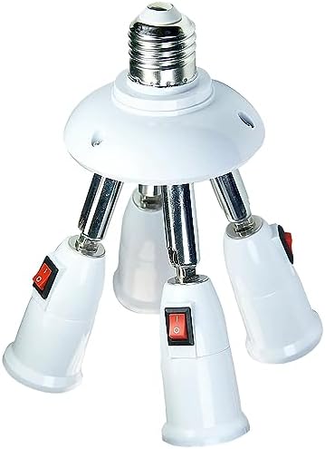 4Pcs Double Light Bulb Socket Adapter - Twin Socket Adapter E26 Led ...